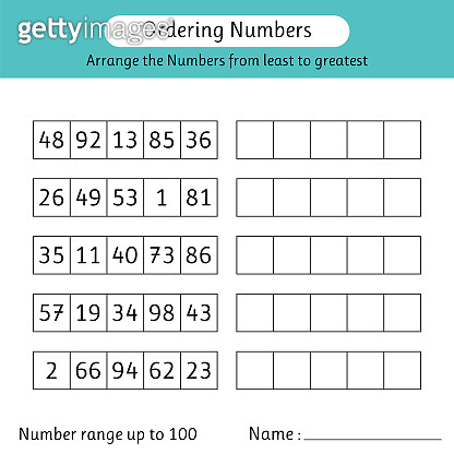 Ordering numbers worksheet. Arrange the numbers from least to greatest ...