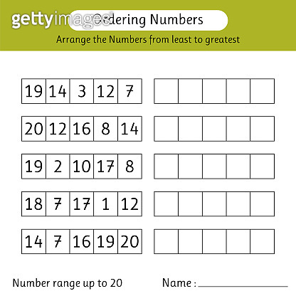 Ordering numbers worksheet. Arrange the numbers from least to greatest ...