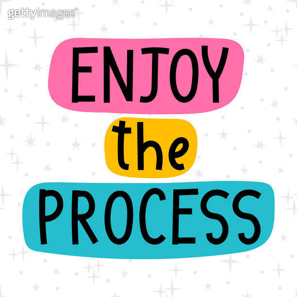 Enjoy the process. Inspirational quote. Lettering. Motivational poster ...