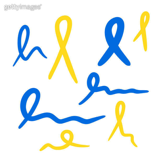 National Ukrainian ribbons . Set in different variations of ribbon ...