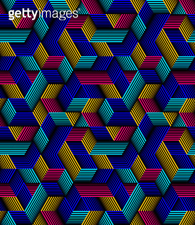 Seamless cubes vector background, lined boxes repeating tile pattern ...