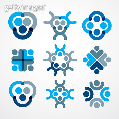 Teamwork businessman unity and cooperation concepts created with simple ...