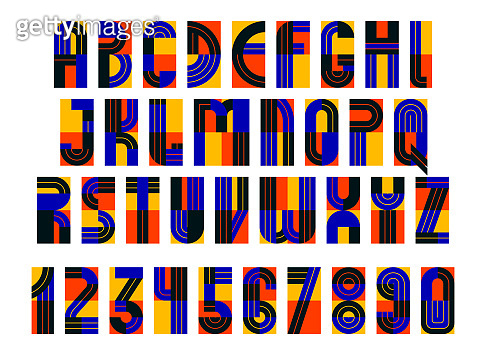 Geometric modern font vector design, geometrical typography alphabet letters set including ...