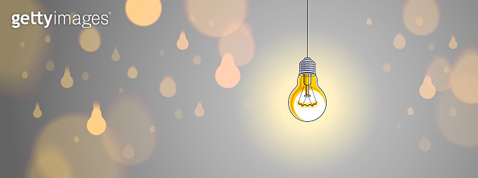 Light bulbs shining beautiful vector realistic illustration. Ideas ...