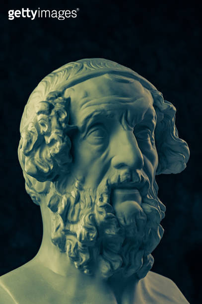 Bronze color gypsum copy of ancient statue Homer head for artists ...
