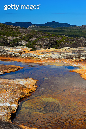 Hiking through the shallow natural pools around Milho Verde 이미지 ...