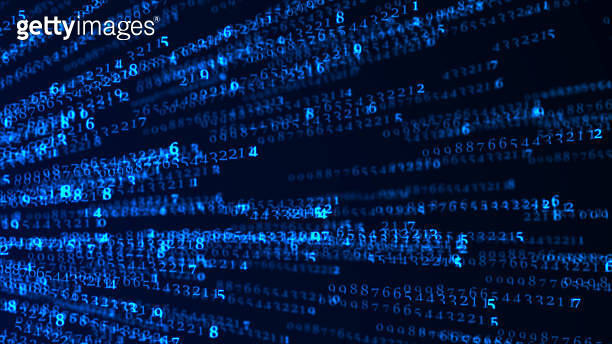 Digital background. Big data. Hacker concept. Abstract matrix. Computer generated many numbers ...