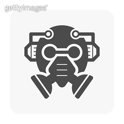 Air purifying respirator or gas mask vector icon design. (1395372515 ...
