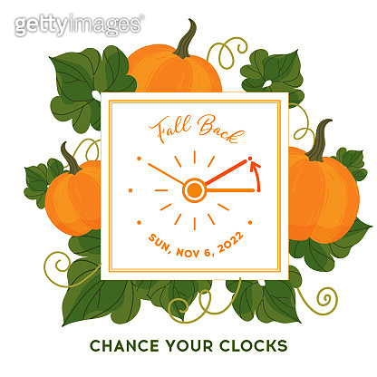 Fall Back 2022. Changing clocks to winter time, banner. (1431048551 ...