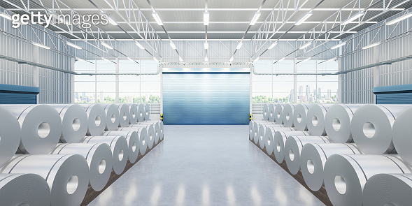 3d rendering of roll steel, stainless steel or galvanized steel coil ...