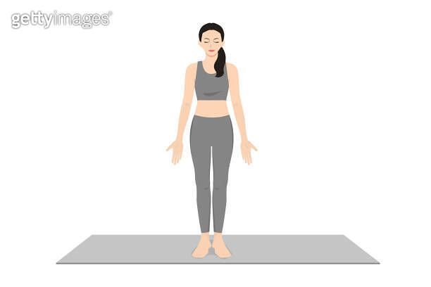 Mountain Pose Palms Facing Forward, Tadasana Palms Facing Forward 이미지 ...