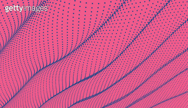 Wavy dotted background. Abstract polka dots pattern. 3d vector ...