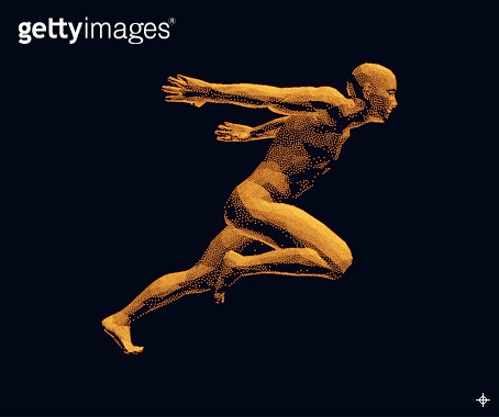 Running man or marathon runner. 3D human body model. Design for sport ...