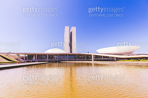 The National Congress of Brazil. Building designed by Oscar niemeyer ...