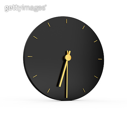 Premium Gold Clock icon isolated half past Six o clock black icon 6:30 or 18:30 o'clock Time ...