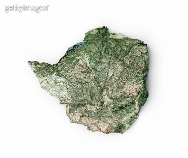Zimbabwe Topographic Map 3d realistic map Color 3d illustration 이미지 ...
