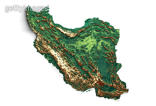 Iran Topographic Map 3d realistic Iran map Color texture and Rivers 3d ...