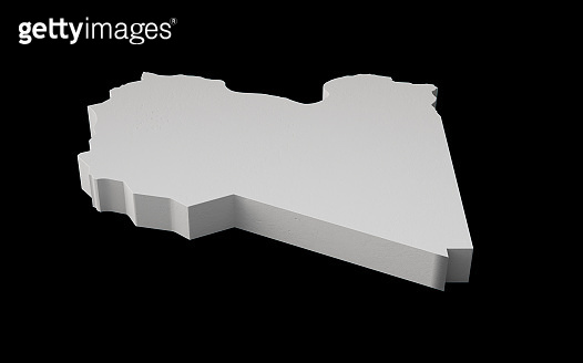 Libya 3D map Geography Cartography and topology Sea Blue surface 3D ...