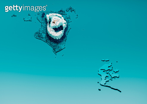 Topographic Bahrain Map Hypsometric Elevation tint Spectral Shaded ...