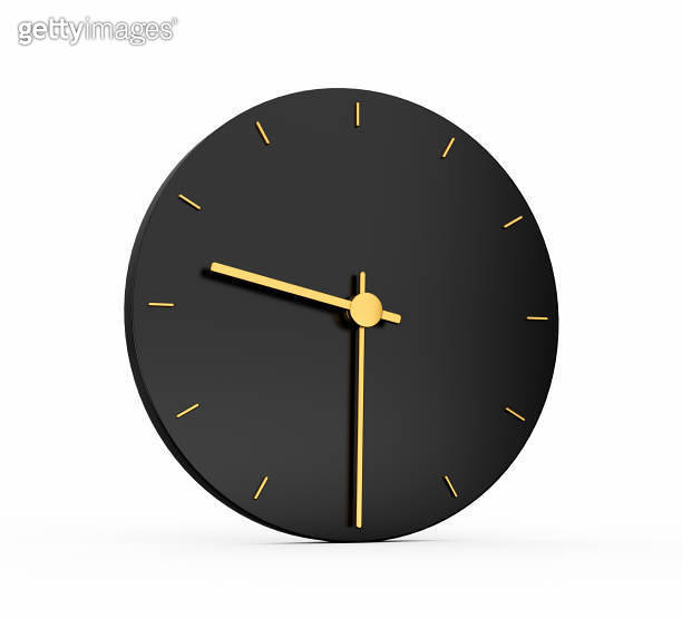Premium Gold Clock icon isolated half past Nine o clock black icon 9:30 ...