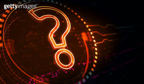 Question mark search and quest symbol digital concept 3d illustration ...