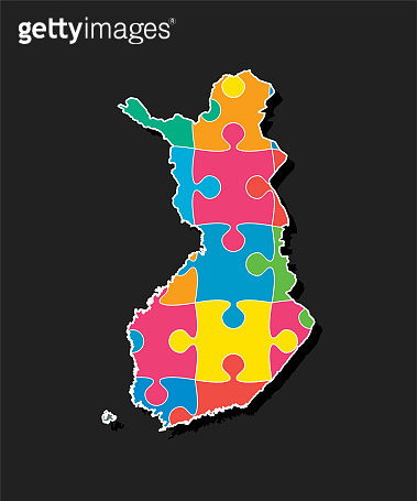 Creative map Finland from color puzzle, jigsaw (1450875019) 일러스트, 무료 ...