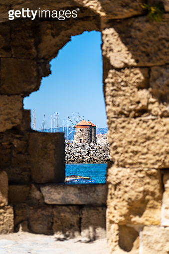 Rhodes Windmills view from a windows in De Naillac Tower (1399697934 ...