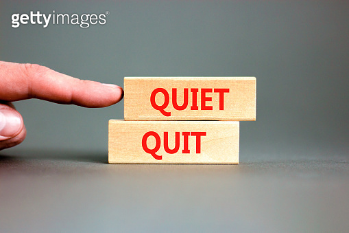 Quiet quit symbol. Concept words Quiet quit on wooden blocks. Beautiful ...