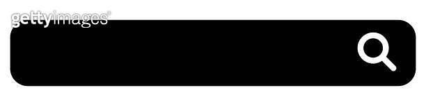 Black search box icon with white magnifying glass search button. Flat ...