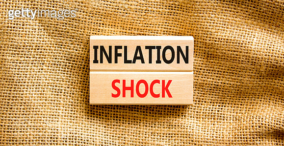 Inflation shock symbol. Concept words Inflation shock on wooden blocks ...
