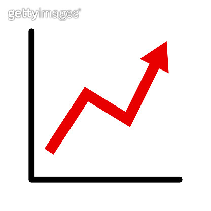Chart with red arrows going up. Vectors. 이미지 (1367660614) - 게티이미지뱅크