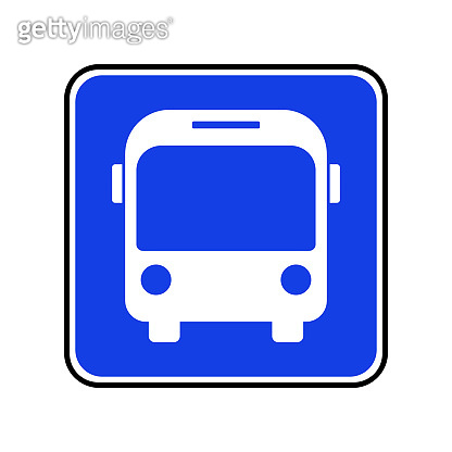 Square bus sign. Bus stop. Vector. 이미지 (1445427639) - 게티이미지뱅크