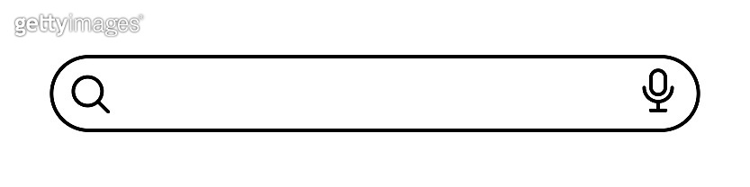Search bar icon with magnifying glass and voice search button. Search ...