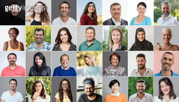 Headshot portraits of diverse smiling real people 이미지 (1449480084) - 게티 ...