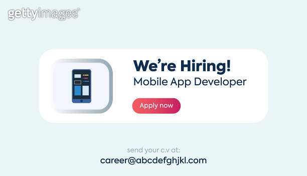 We are hiring. We are hiring a Mobile App Developer vacancy pop up ...