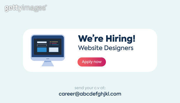 We are hiring. We are hiring website designers pop up with light ...