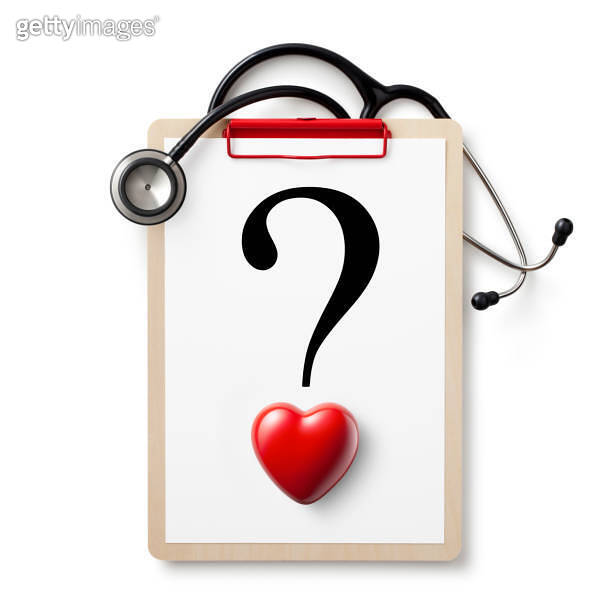 Clipboard with question mark, heart and stethoscope. (1407047614) - 게티이미지뱅크