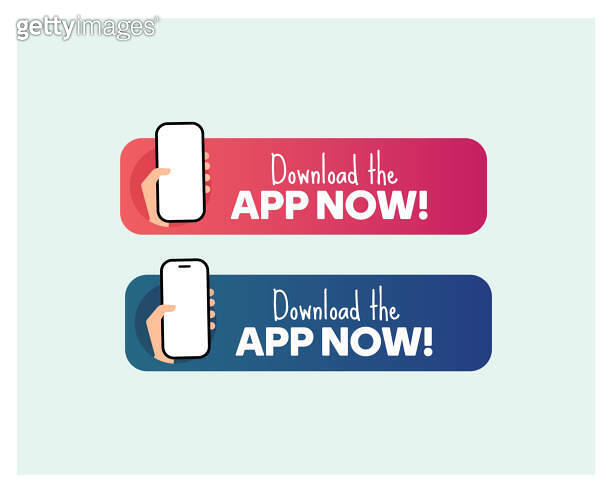 Download the app now. Simple Download the app now sticker with hand ...