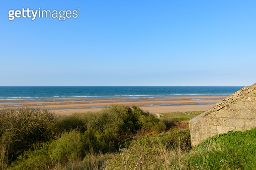 The WN62 bunker above the beach of the Overlord landing of Omaha beach ...