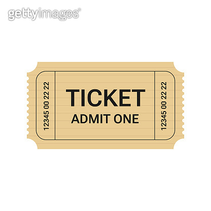 Simple paper ticket template with numbers. Vector template for entrance ...