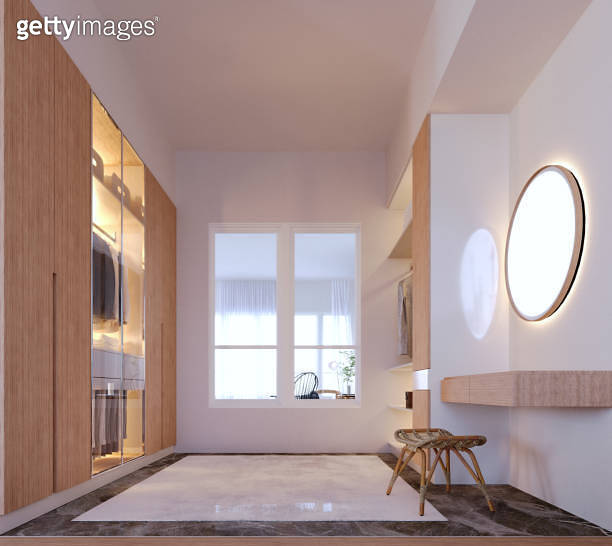 3d rendering,3d illustration, Interior Scene and Mockup,Walk-in Closet ...