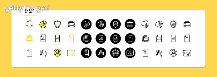 Data base icon set. Business infographic icons. Search Engine ...