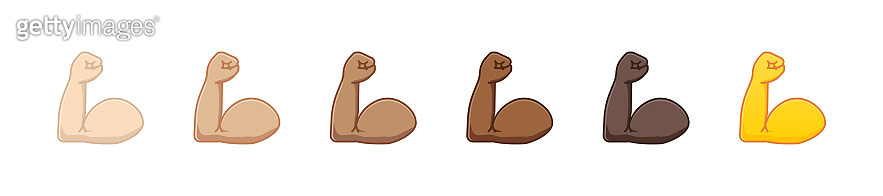 Flexed Biceps Emoji Biceps Gesture Icon Hands Of Various Skin Tones