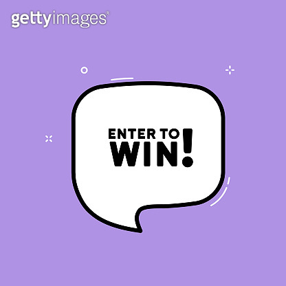 Speech bubble with enter to win text. Boom retro comic style. Pop art ...