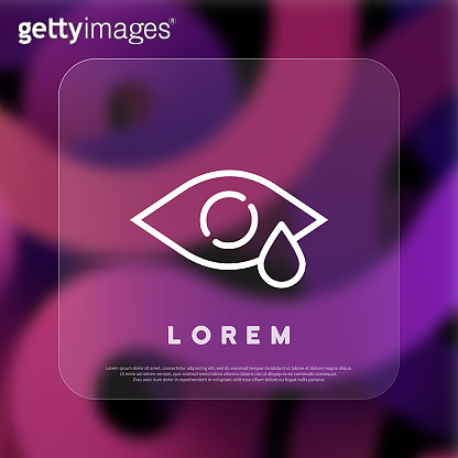 Eye with tear icon. Painful redness, tears from pain, medicine icon ...