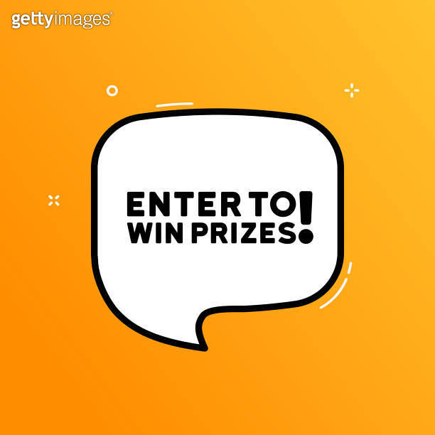 Speech bubble with Enter to win prizes text. Boom retro comic style ...