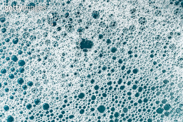 Close up texture of bubbles in water, hot tub hot tub or bath water ...