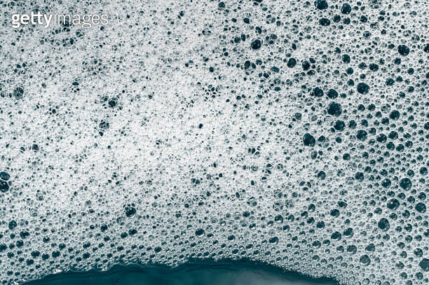 Close up texture of bubbles in water, hot tub hot tub or bath water ...