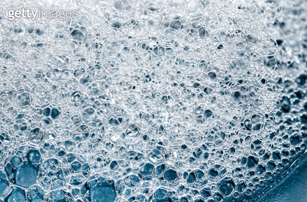 Close up texture of bubbles in water, hot tub hot tub or bath water ...