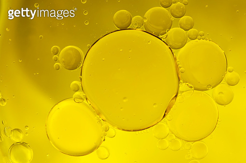 Oil in water emulsion, greasy drops and abstract backgrounds concept ...